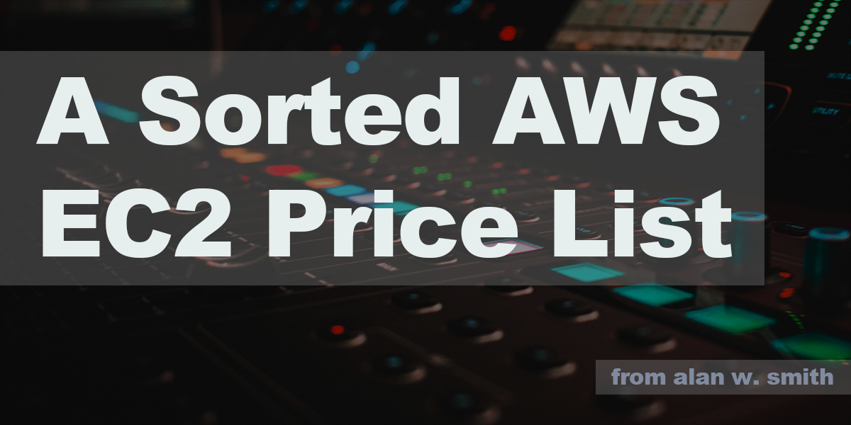 AWS EC2 Pricing By Instance Family